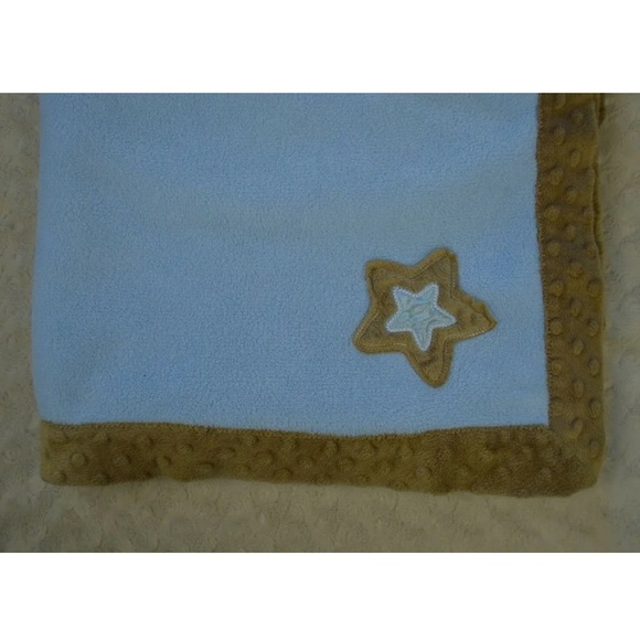Baby Gear | Bedding | Baby Gear Star Baby Blanket Blue Tan Minky Dot ...